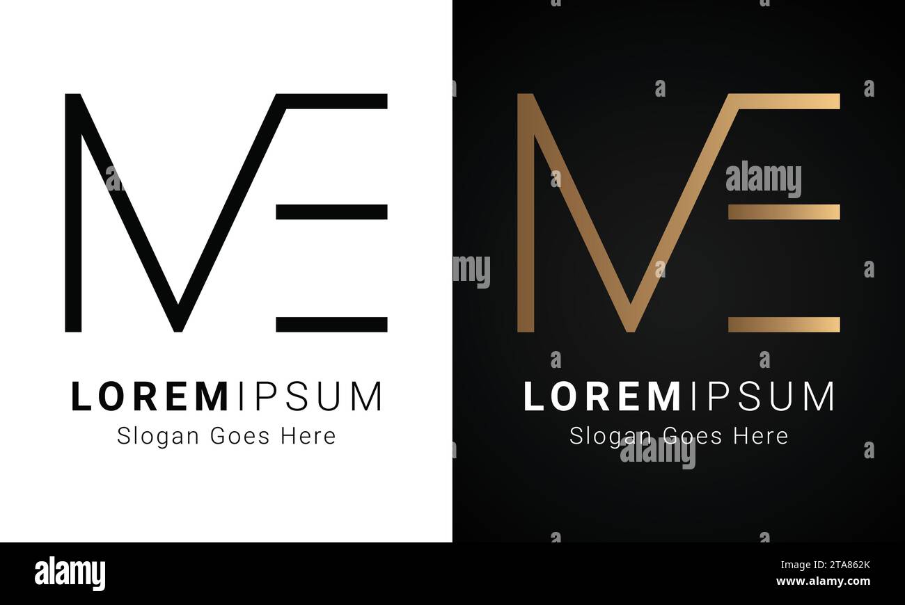 Luxury Initial ME or EM Monogram Text Letter Logo Design Stock Vector Image & Art - Alamy
