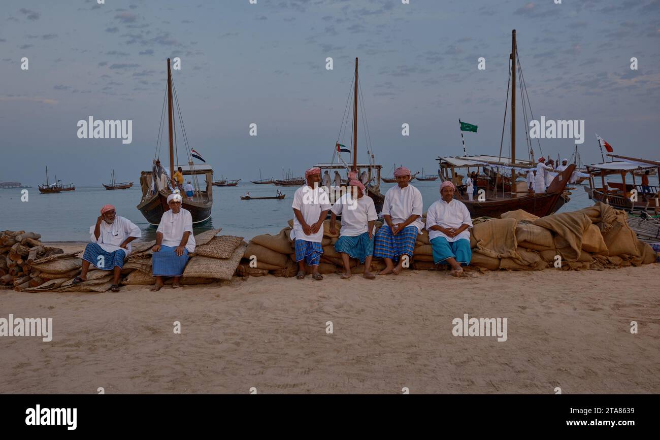 A Group of Traditional Arabic fishermen performing in Katara cultural ...