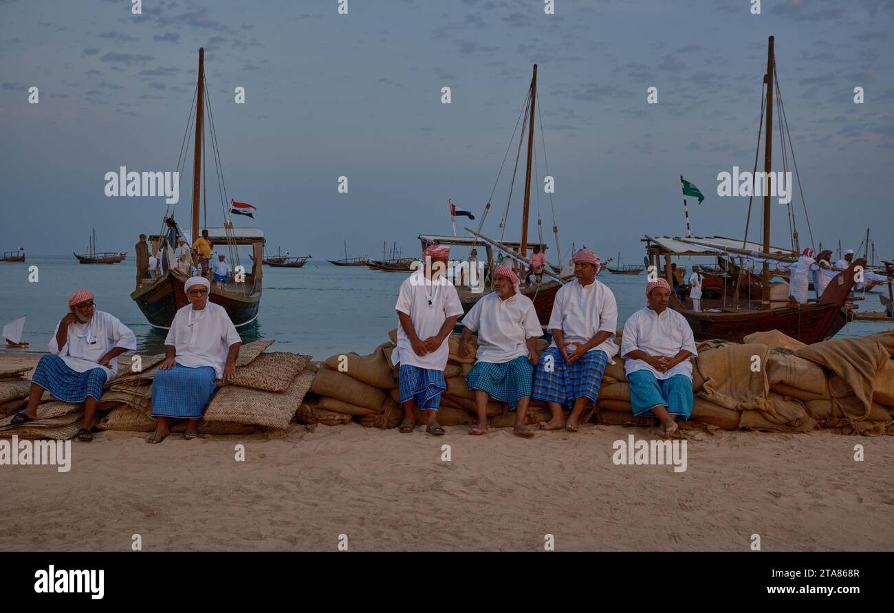 A Group of Traditional Arabic fishermen performing in Katara cultural ...