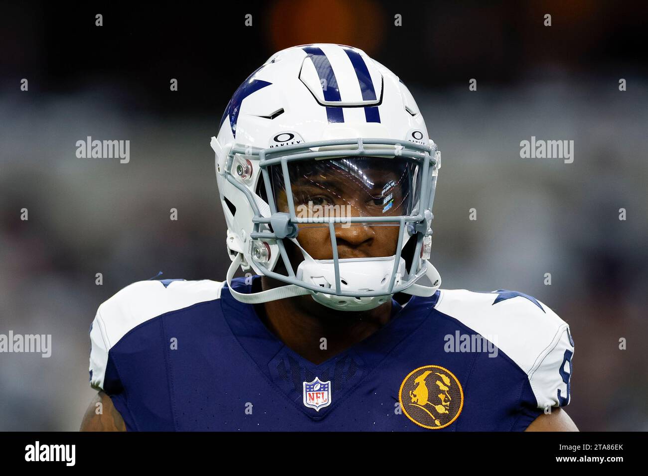 Dallas Cowboys defensive end Sam Williams #54 looks on during a regular ...