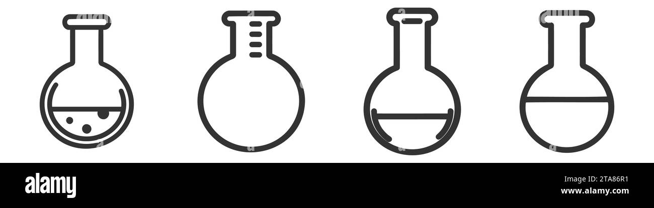 Flask Chemical Icon. Science Icon Set Vector Logo Symbol Stock Vector ...