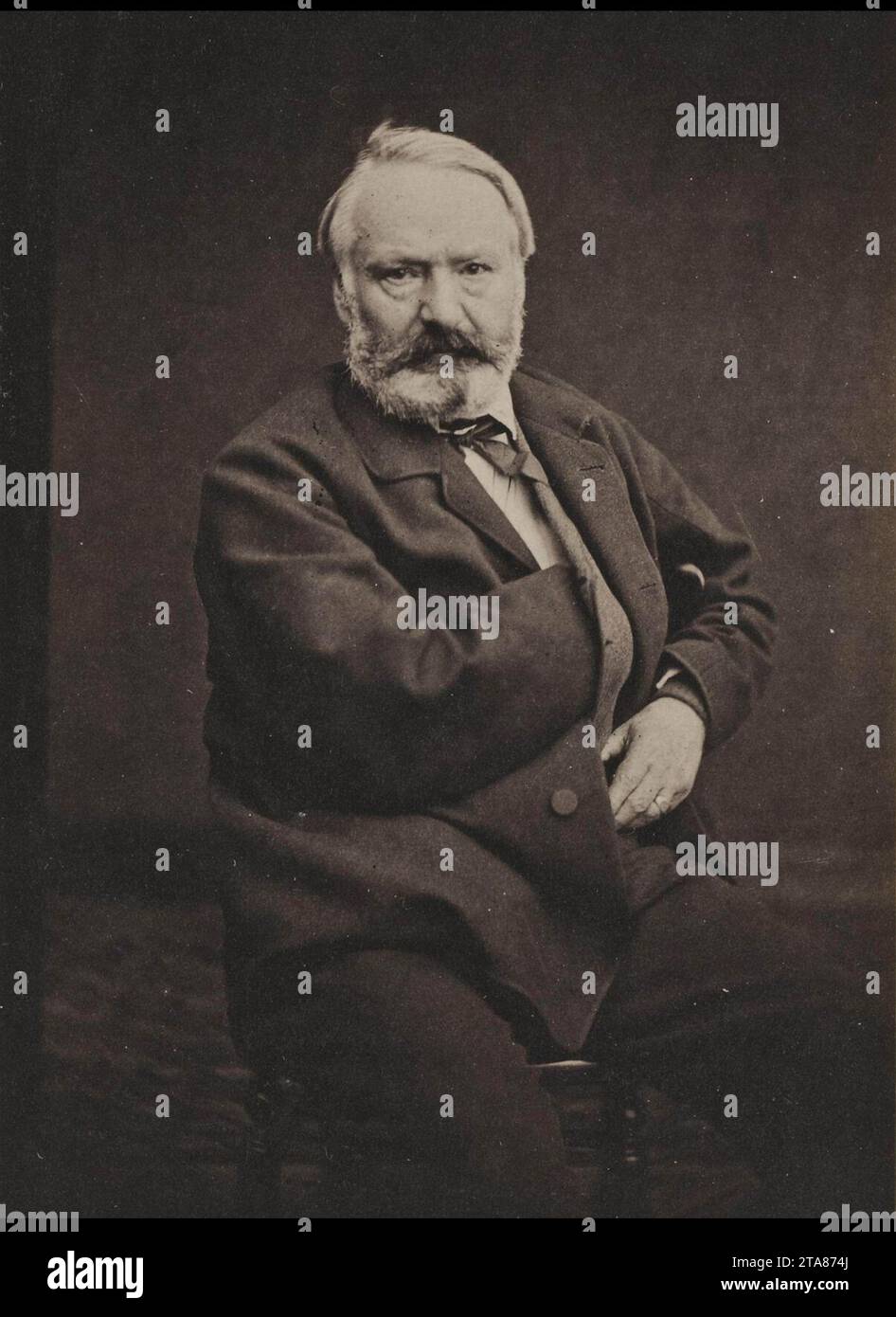 Victor Hugo by Edmond Bacot 1862 Stock Photo - Alamy