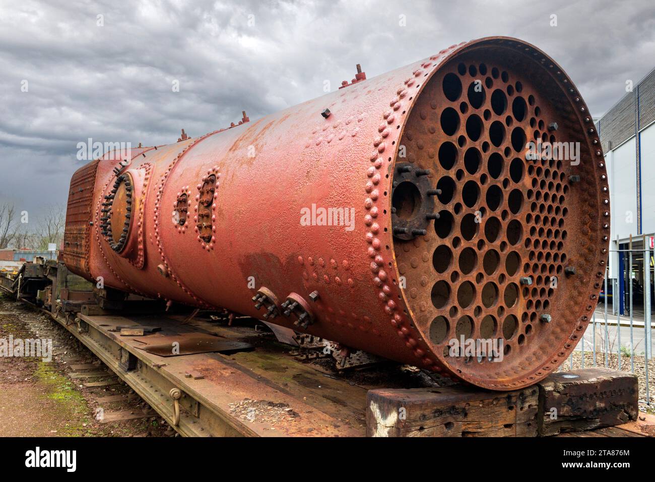 Steam locomotive boiler at Crewe Heritage Centre 2015 Stock Photo - Alamy