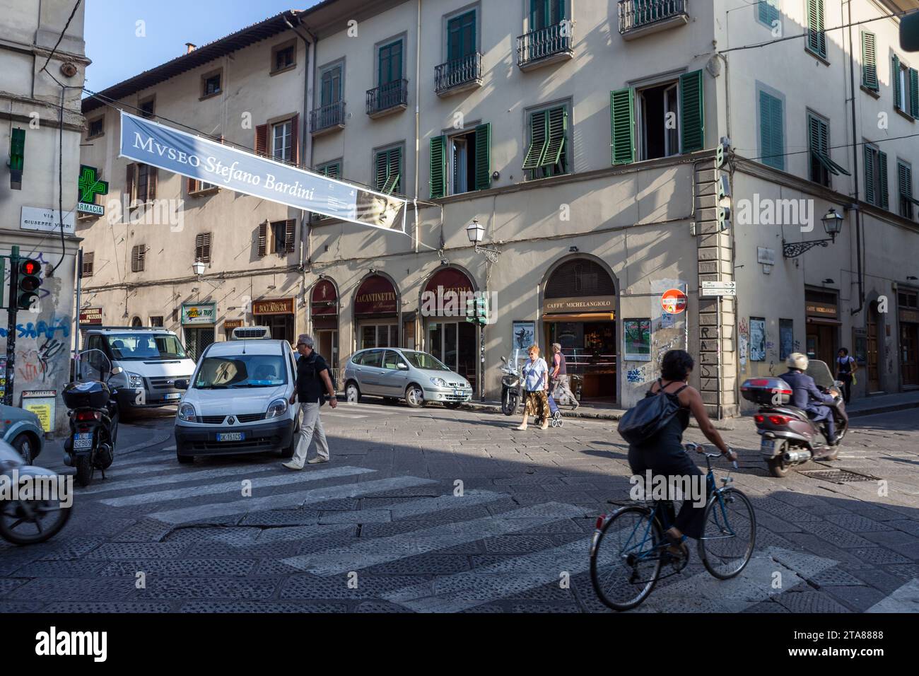 Street corner via Giuseppe Verdi and Via Ghibellina, Florence, Italy ...