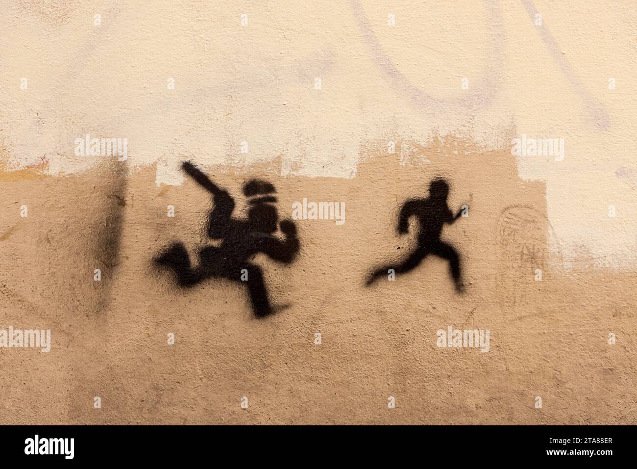 Police baton silhouette hi-res stock photography and images - Alamy