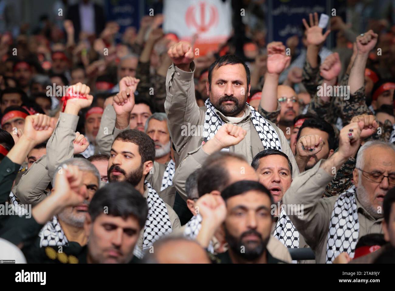 Tehran, Iran. 29th Nov, 2023. Members of the Iranian paramilitary ...