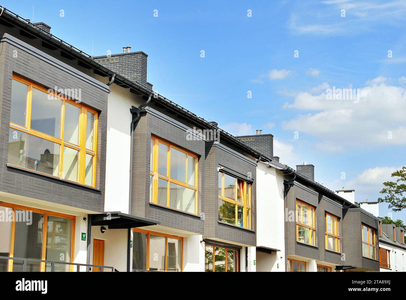 New single family house in a new development area. Residential home ...