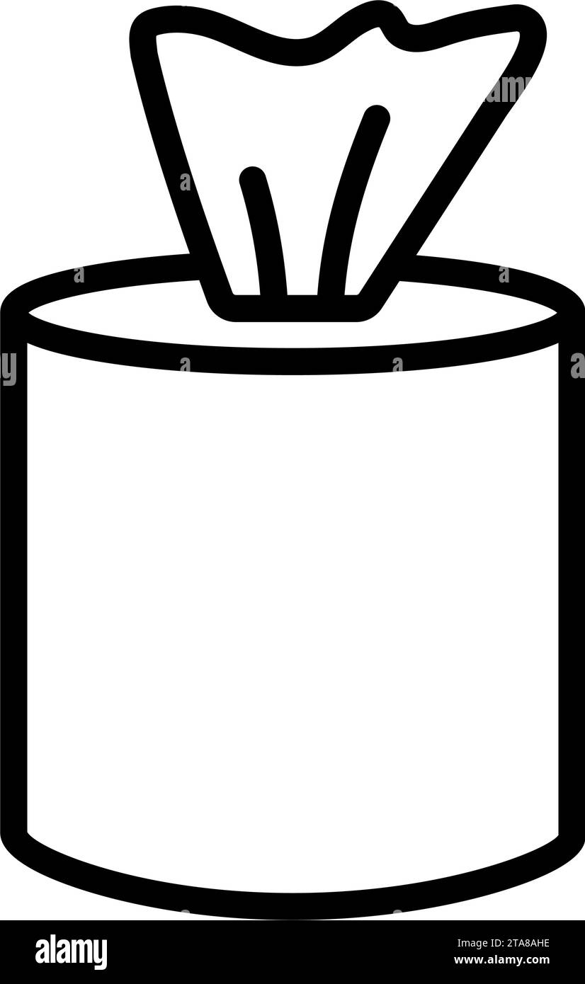 Tissue roller box icon line vector. Wet paper. Napkin wipe. Vector ...