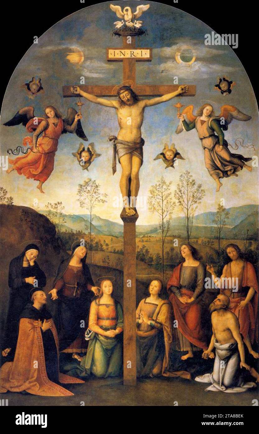 Crucifixion 1503-06 by Pietro Perugino Stock Photo - Alamy