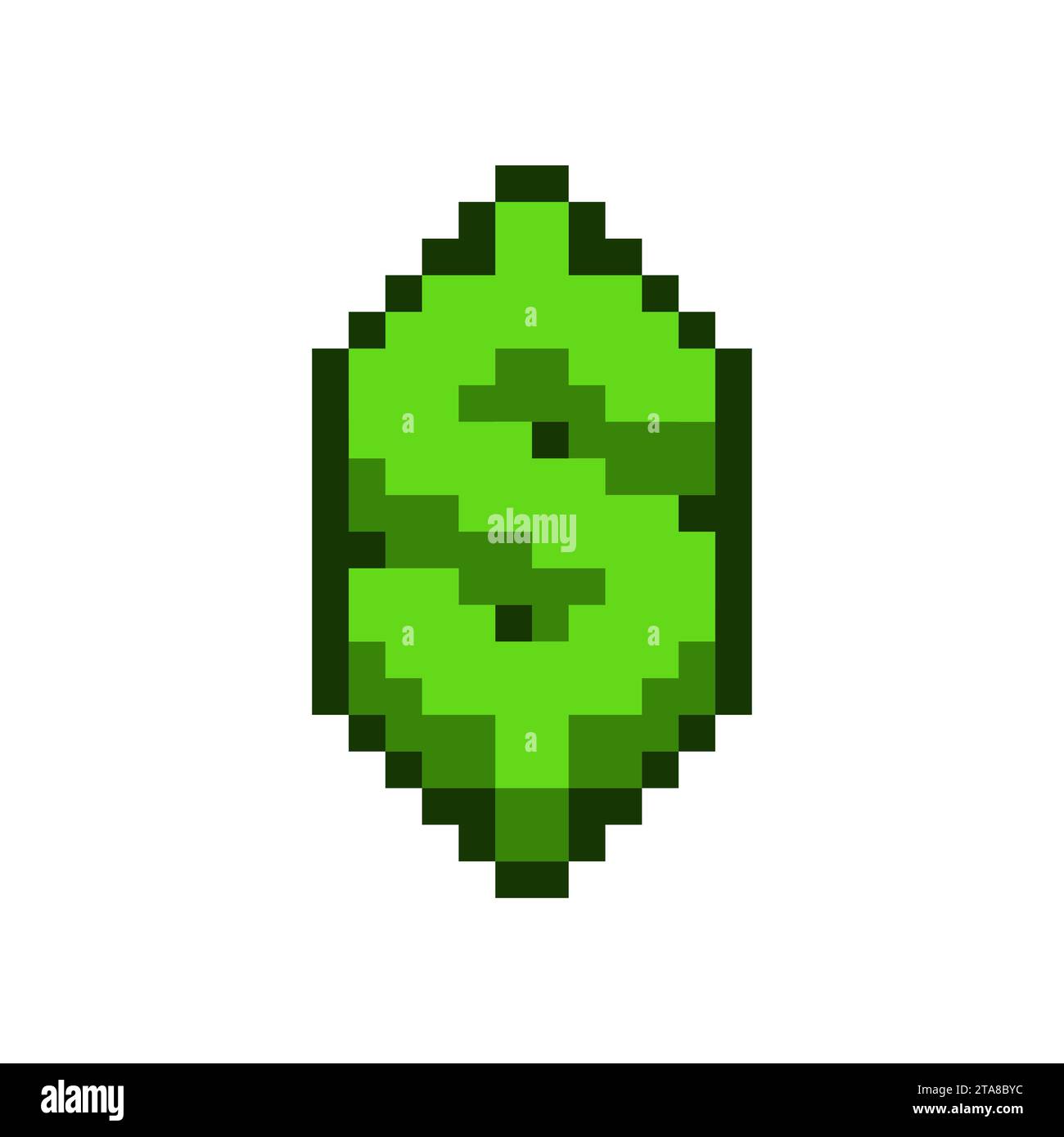 Green pixel dollar symbol isolated on white background. Money icon ...