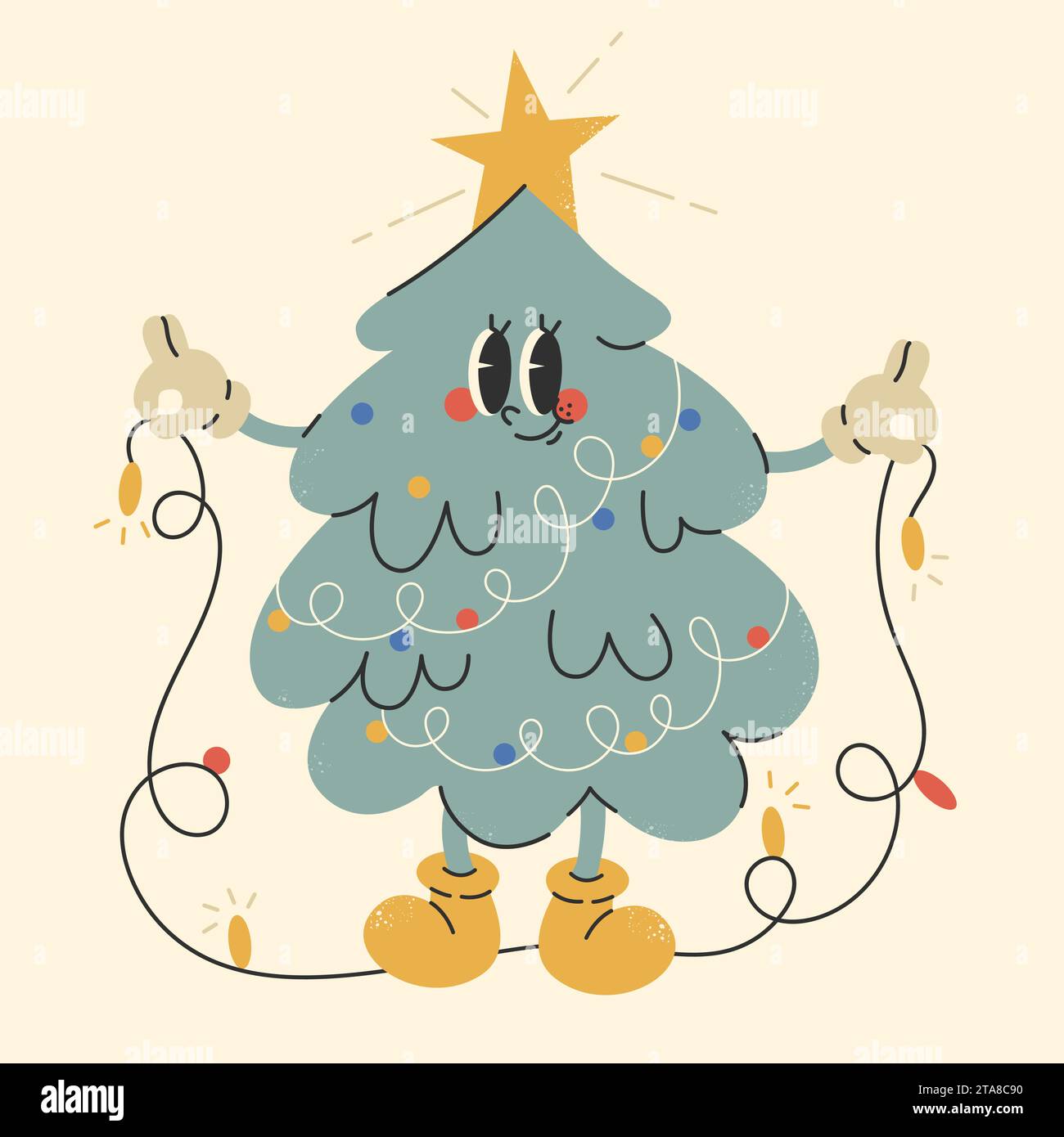 Funny Christmas tree.Merry Christmas,New year card Stock Vector Image ...