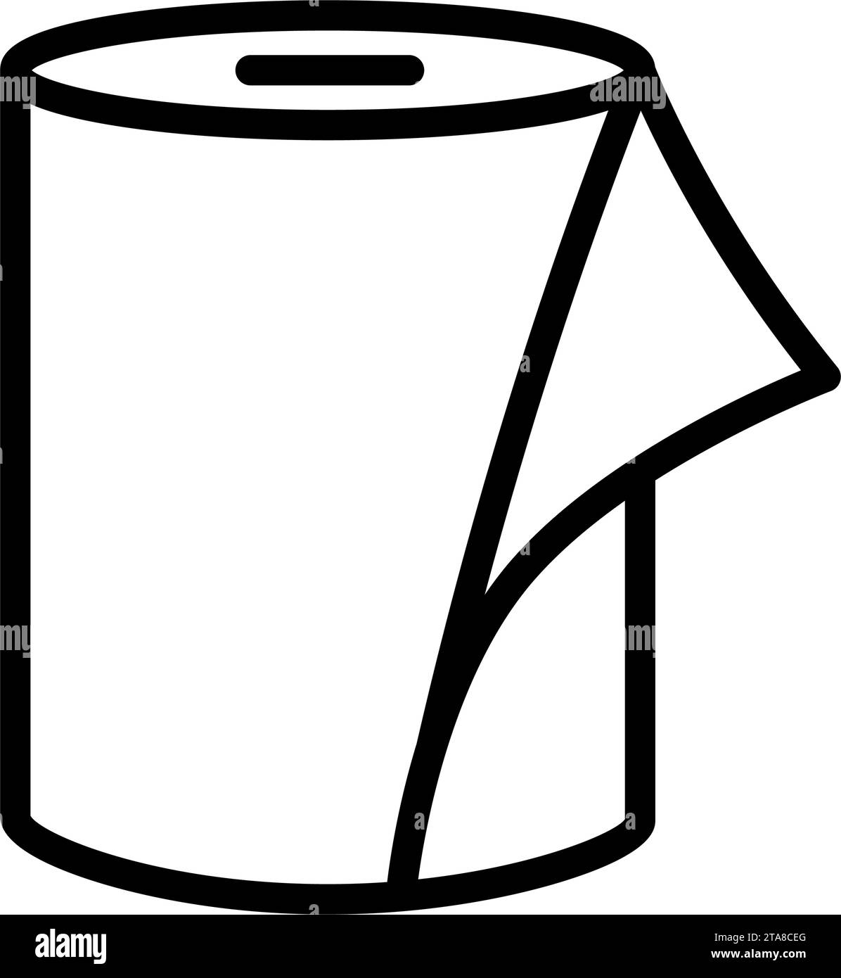 Paper towel flat icon. Pictogram for web. Line stroke. Vector ...