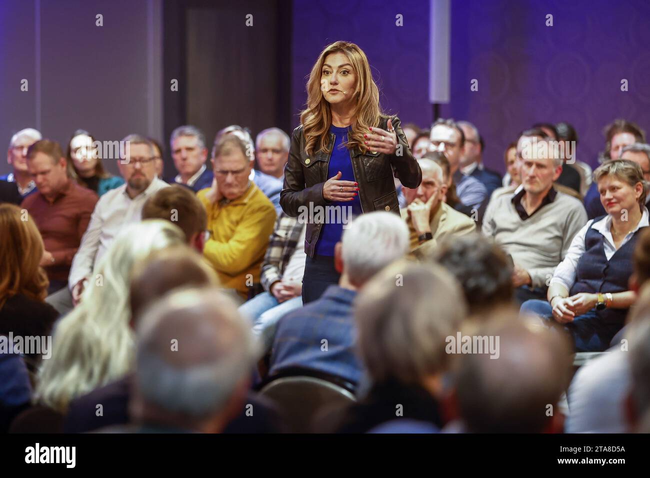 UTRECHT - VVD leader Dilan Yesilgoz (m) during a public meeting with ...