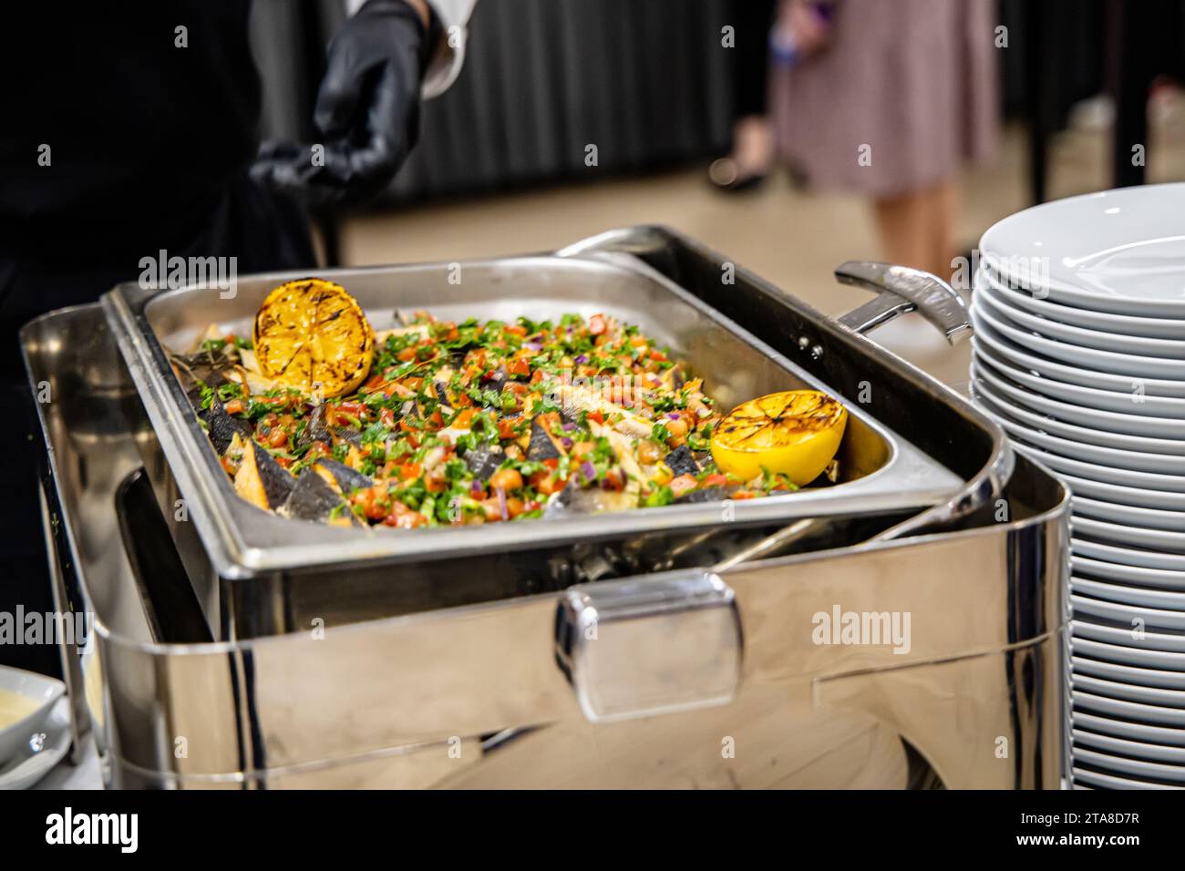 catering buffet in hotel restaurant - food styling and restaurant meal ...