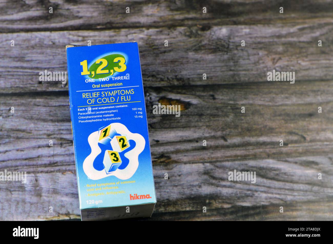 Cairo, Egypt, November 20 2023: One Two Three 123 cold flu oral ...