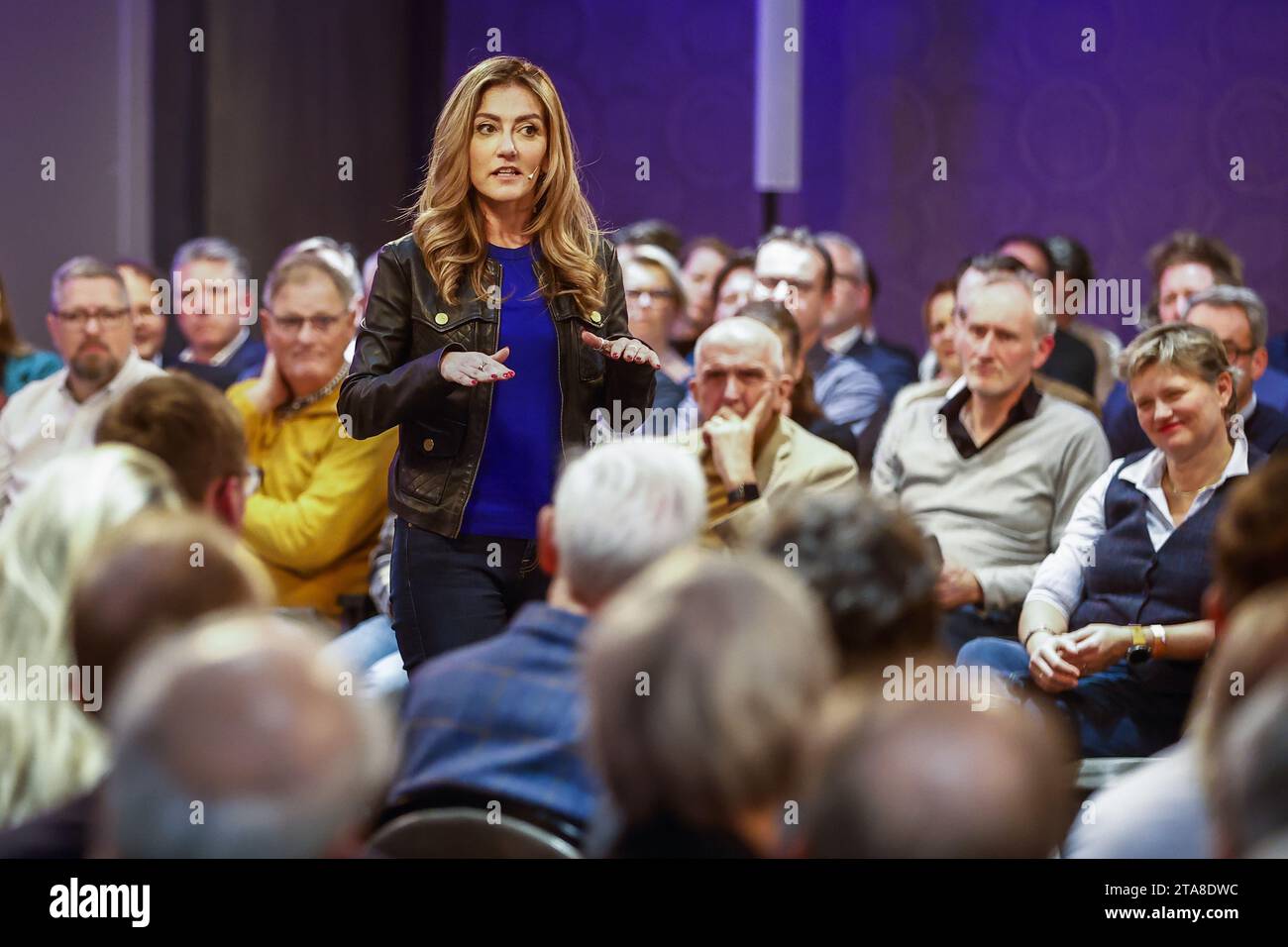UTRECHT - VVD leader Dilan Yesilgoz (m) during a public meeting with ...