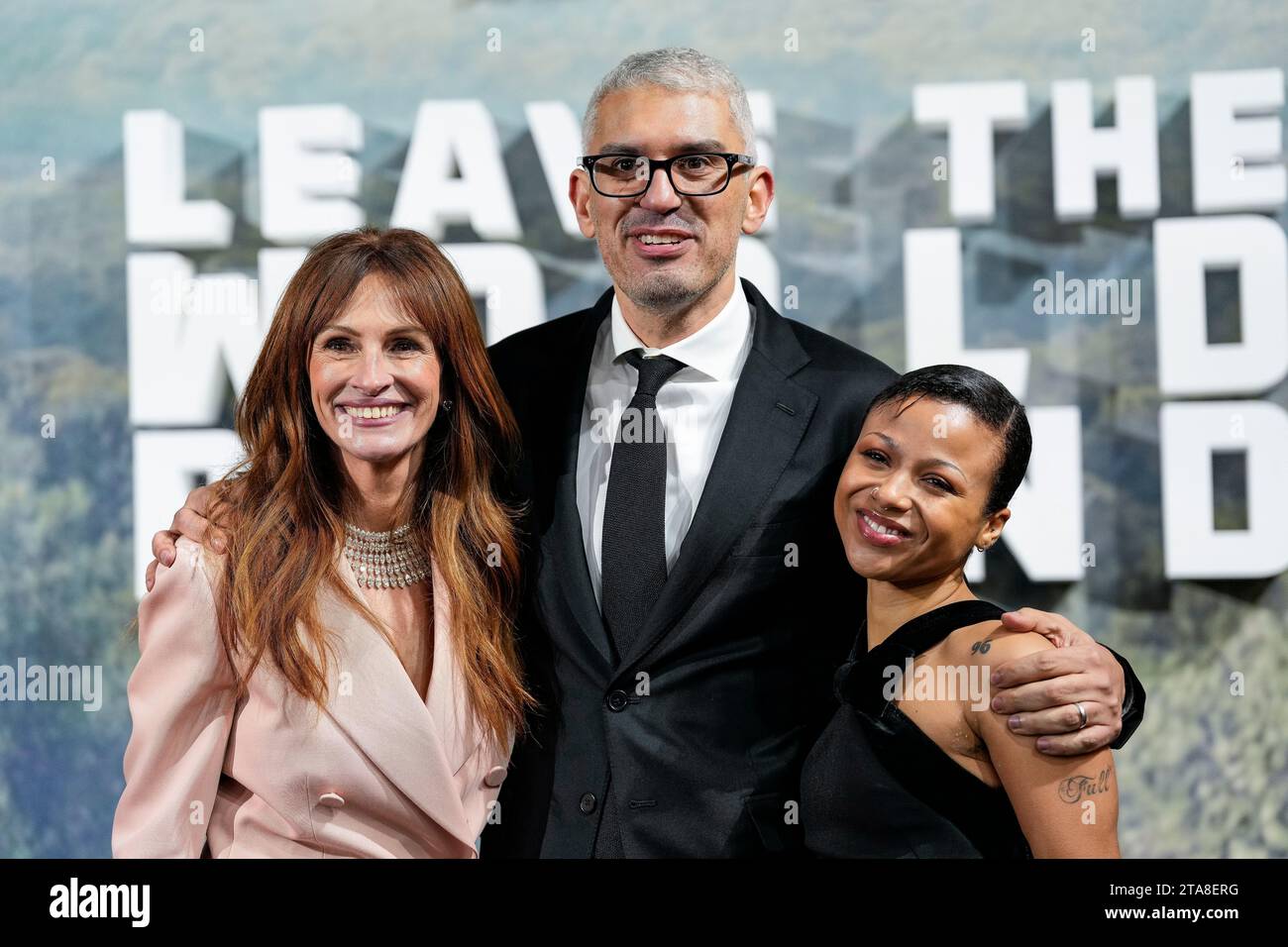 Julia Roberts, left, director Sam Esmail and Myha'la Herrold arrive at ...