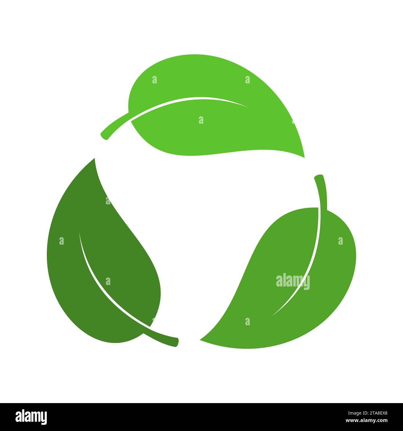 Recycling leaves icon isolated on white background. Arrow that rotates ...