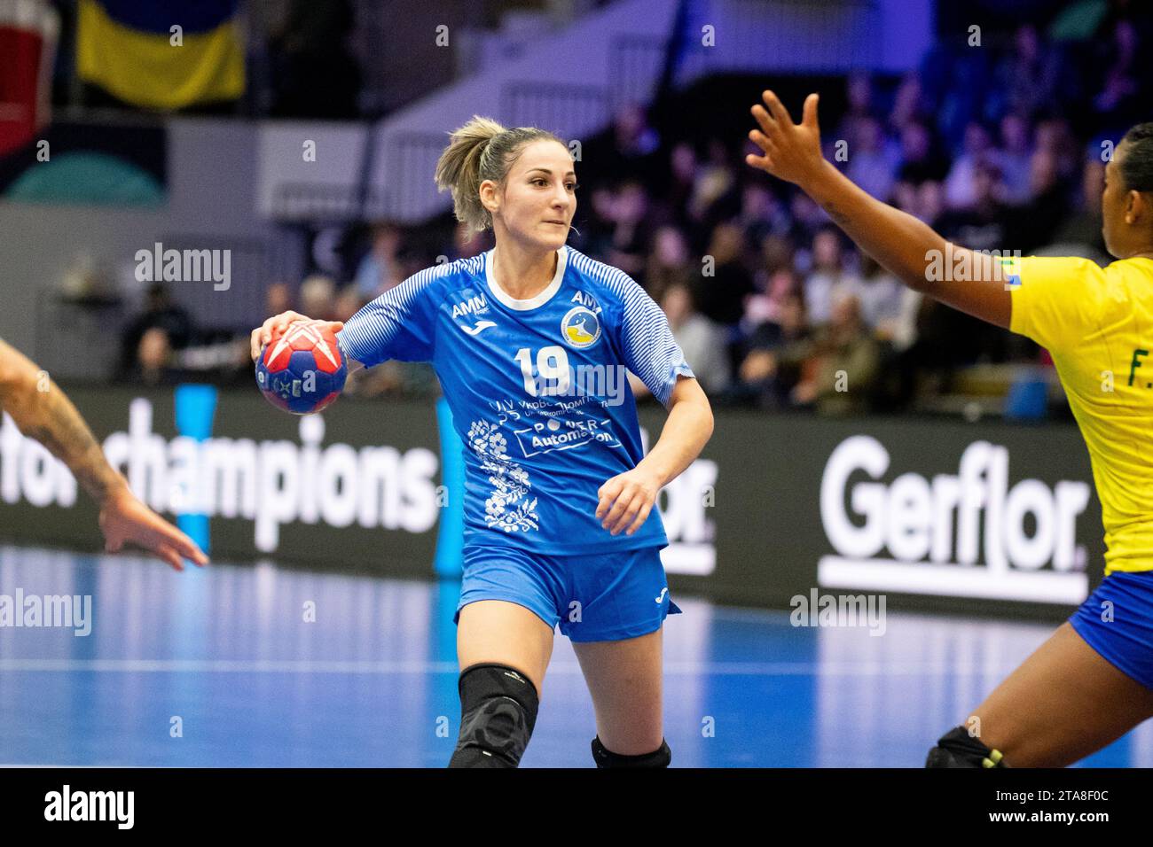 Frederikshavn, Denmark. 29th Nov, 2023. Tamara Smbatian (19) of Ukraine seen during the IHF ...