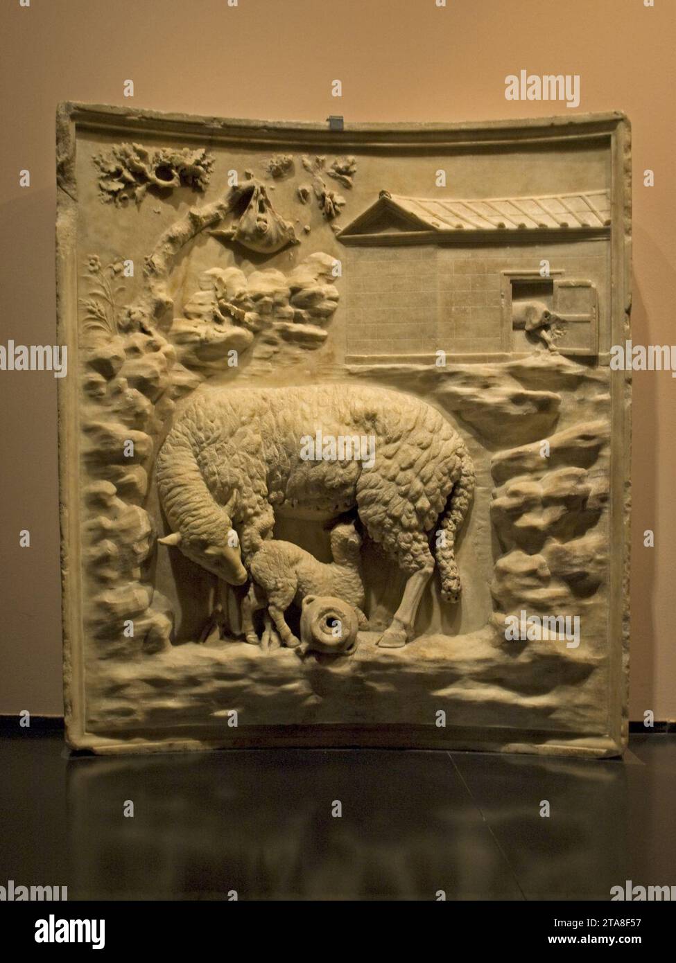 Vienna relief sheep Stock Photo - Alamy