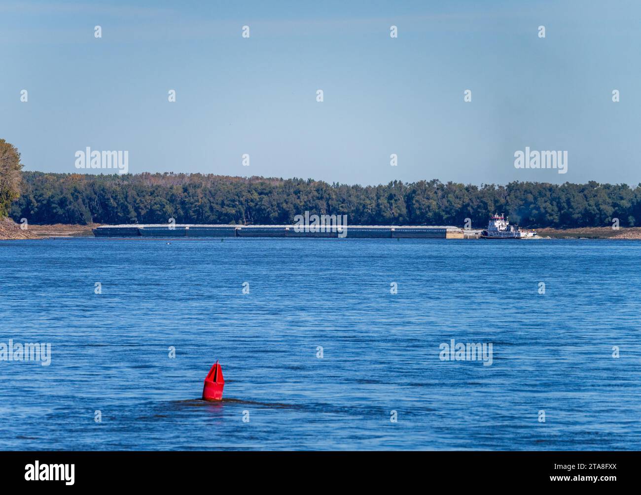 Low water levels in the lower Mississippi river expose sand bars and ...