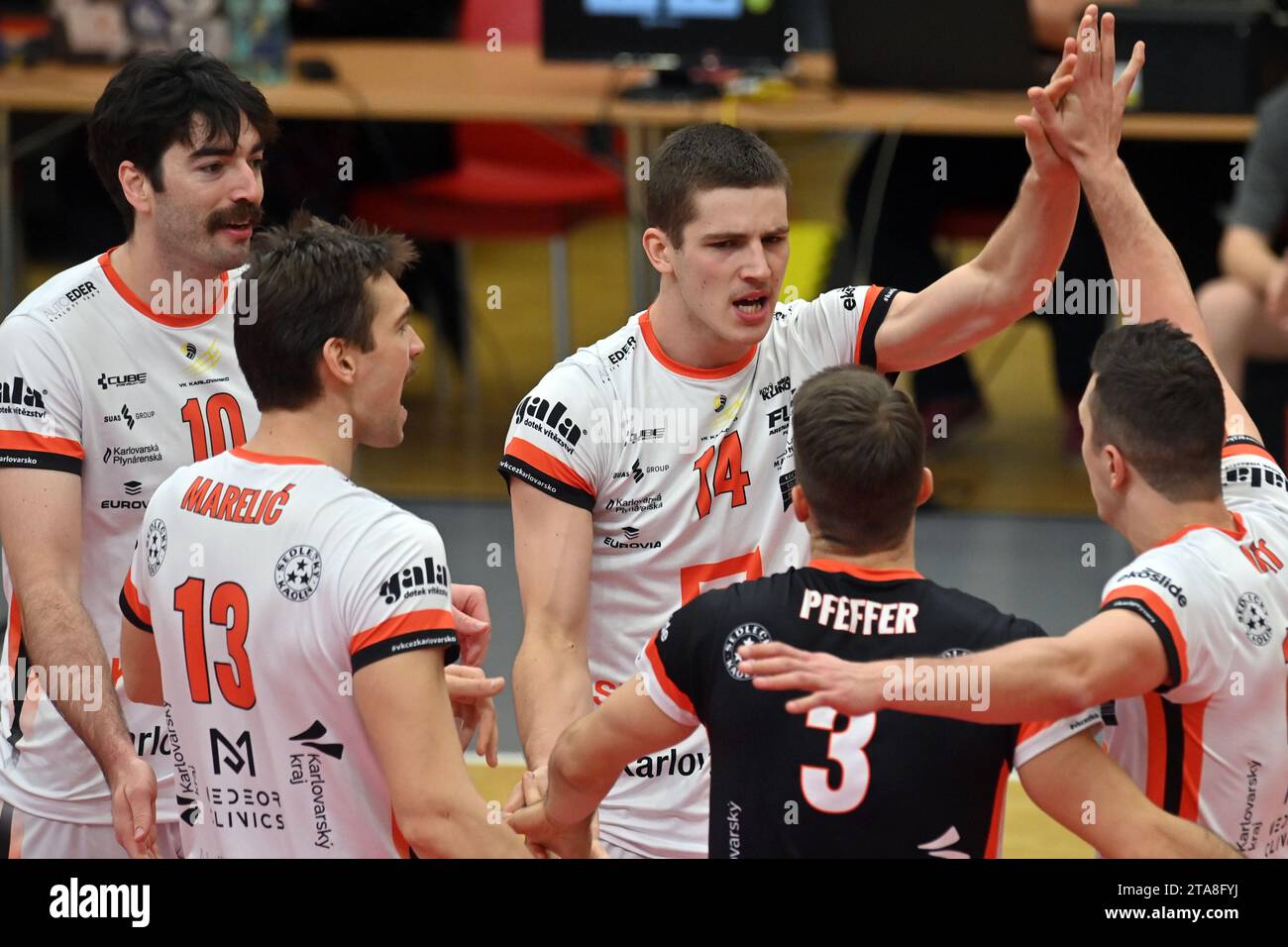 Karlovy Vary, Czech Republic. 29th Nov, 2023. L-R Thomas Carmody ...