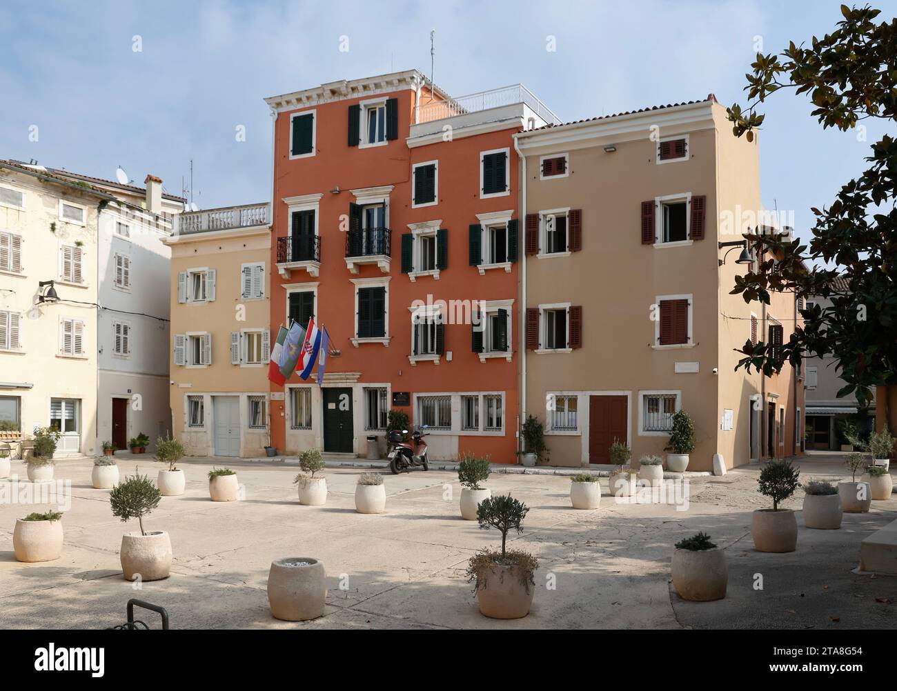 Town hall in Degrassi Square in Vrsar,(Orsera),Istria, Croatia, Europe ...