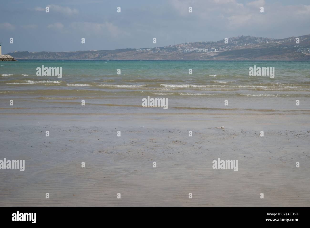 non edited photo of peaceful water horizon and sand composition. useful ...