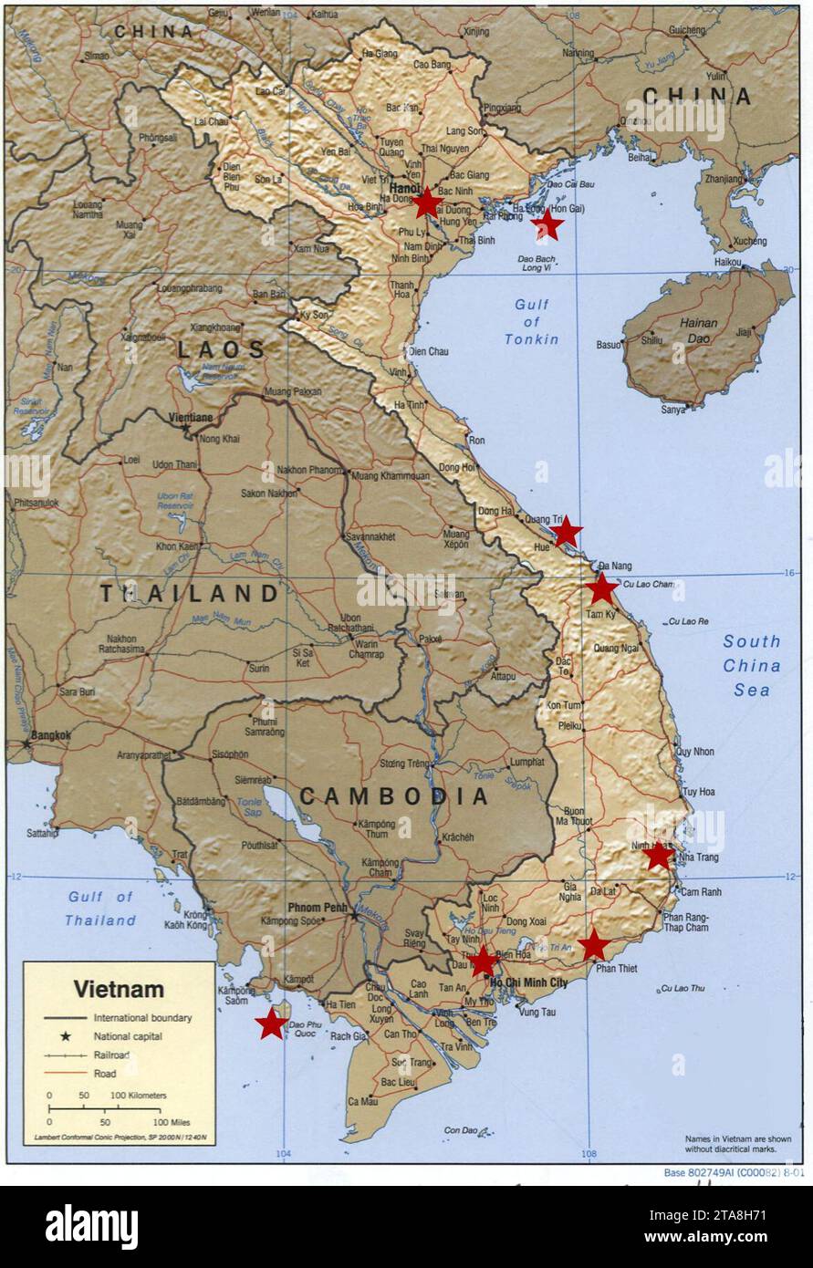Vietnam shaded relief Urlaubsbericht Vietnam Stock Photo - Alamy