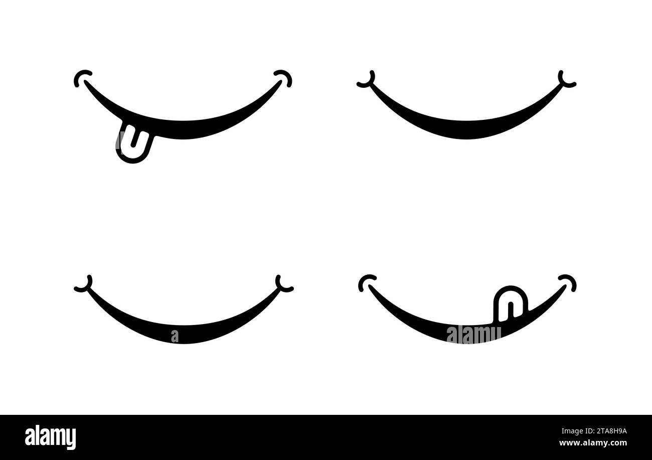 Smile icon set isolated on white background. Smile concept vector ...