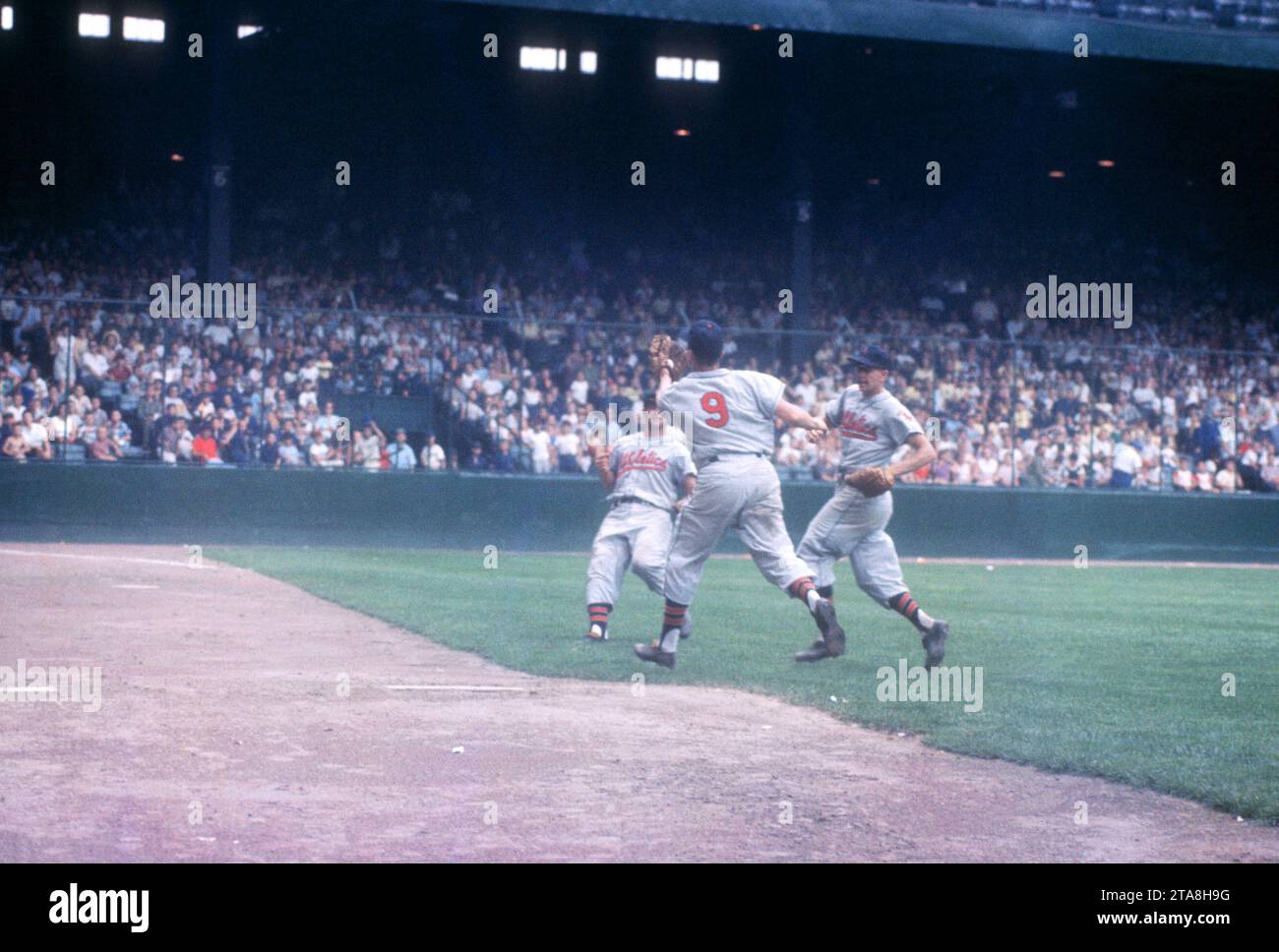 DETROIT, MI - JUNE 29: Third baseman Hal Smith #9, shortstop Jerry ...