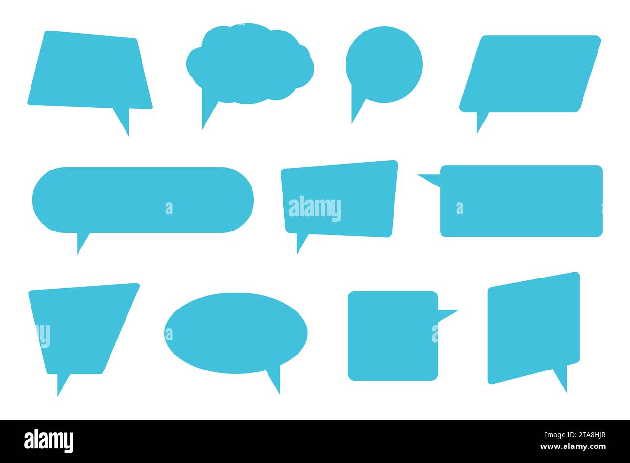 Speech bubbles text set, chat box icons, message box in flat design ...