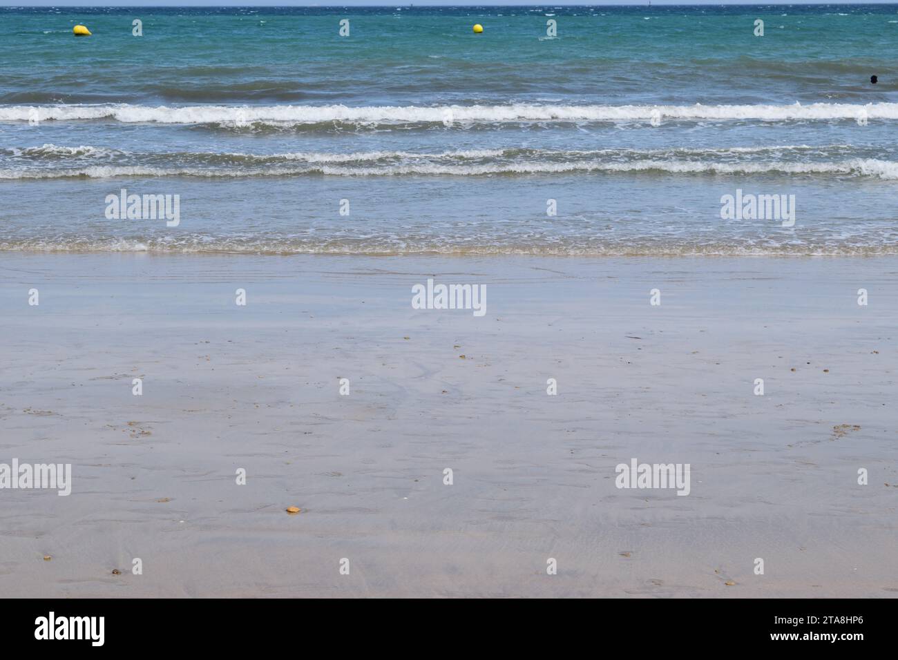 non edited photo of peaceful water horizon and sand composition. useful ...