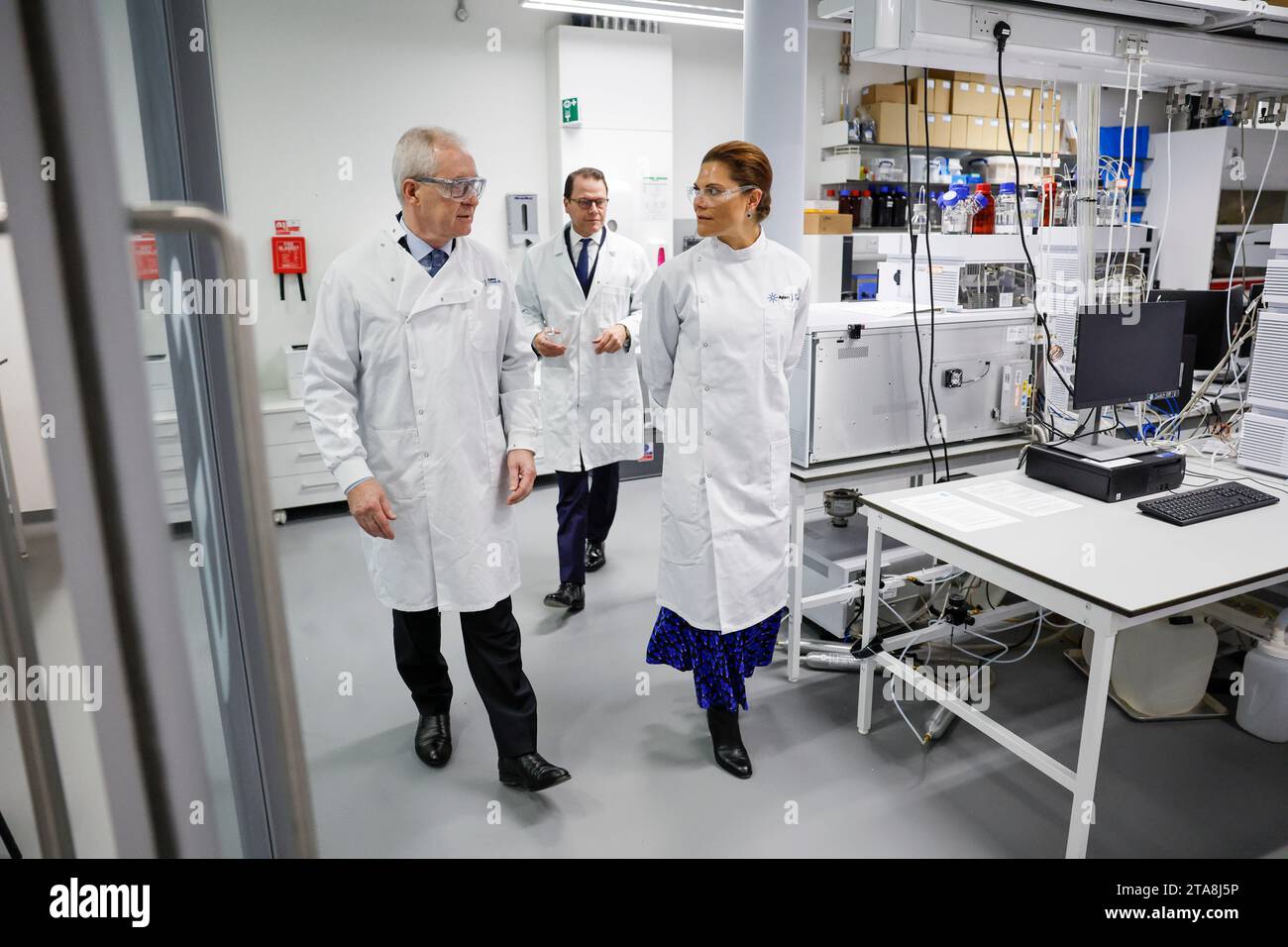 Sweden's Prince Daniel and Crown Princess Victoria in conversation with ...