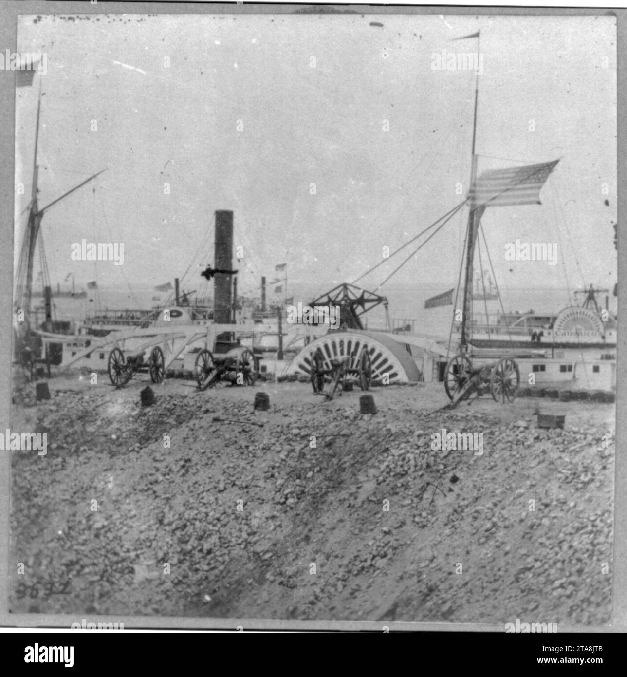 View from parapet of Fort Sumter on the day the old flag was raised ...