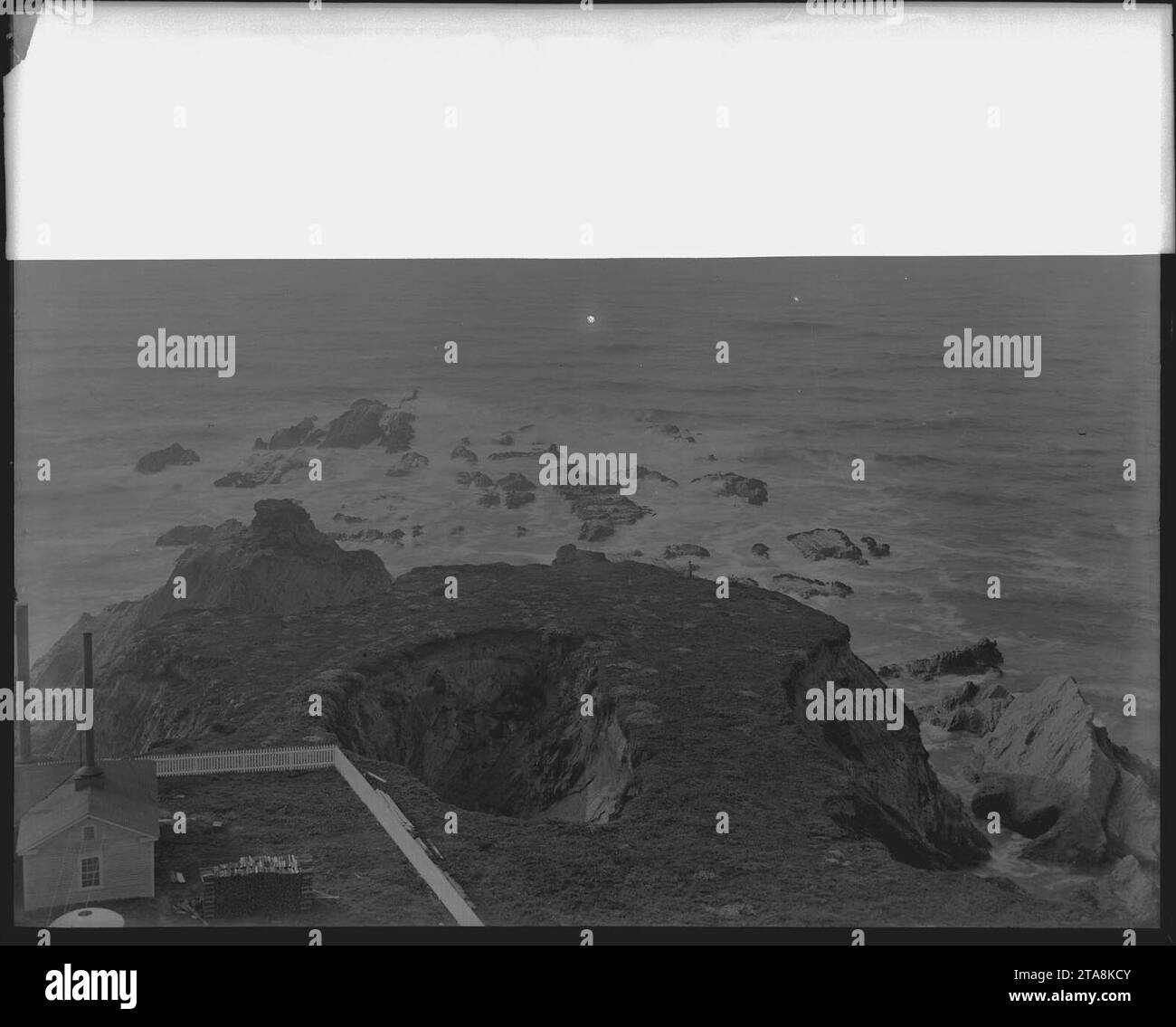 View from top of Point Arena Lighthouse, Mendocino County, California ...