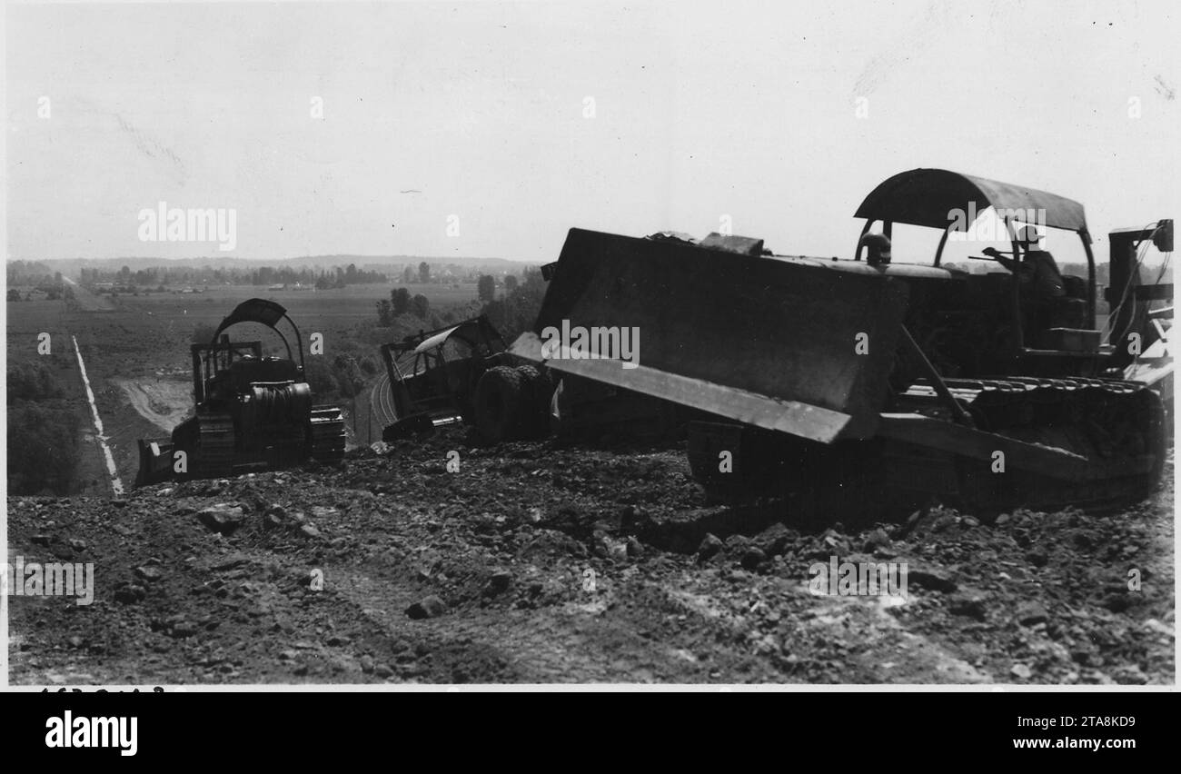 View from top of ''down'' road with fill area in background, drainage ...