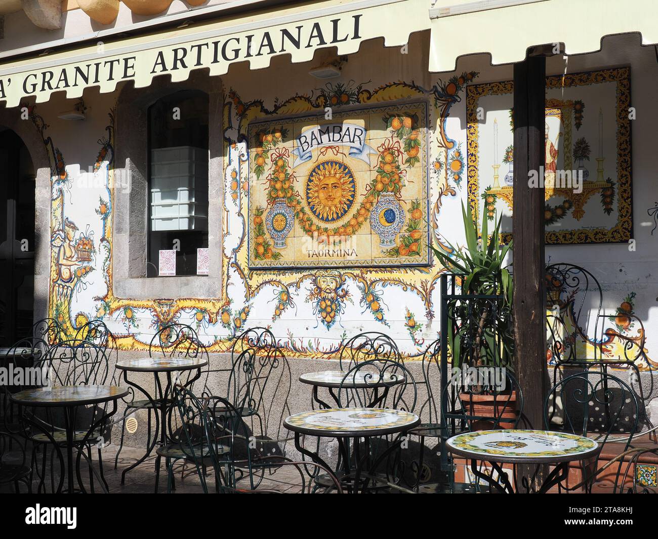 Bam Bar, Bambar, small cafe-bar, coffee shop, Taormina, Messina, Sicily ...