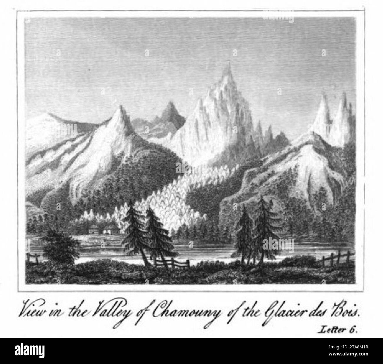 View in the valley of Chamouny af the Glacier de Bois Stock Photo - Alamy