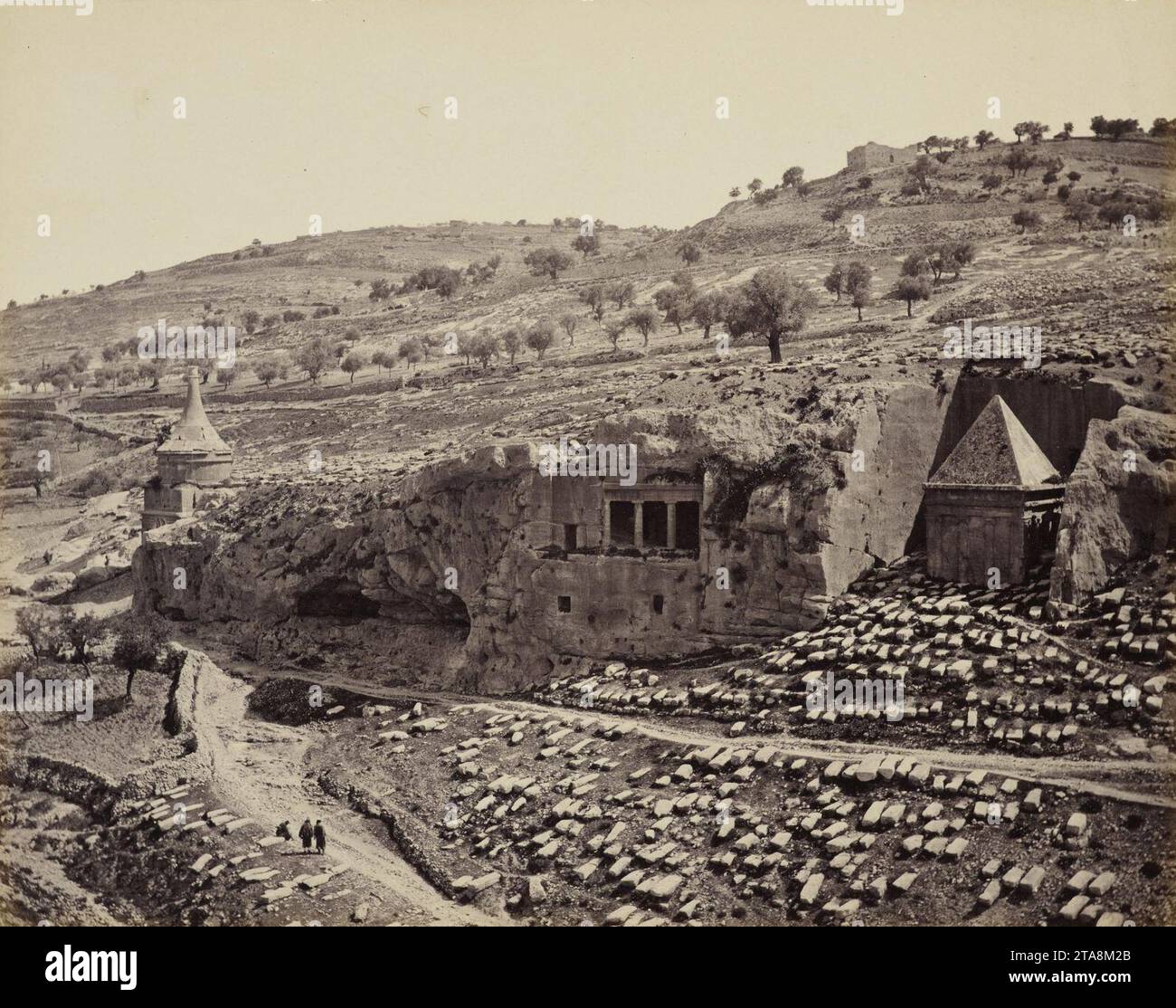 View in the Valley of Jehoshaphat (Tomb of Absalom and Tomb of ...