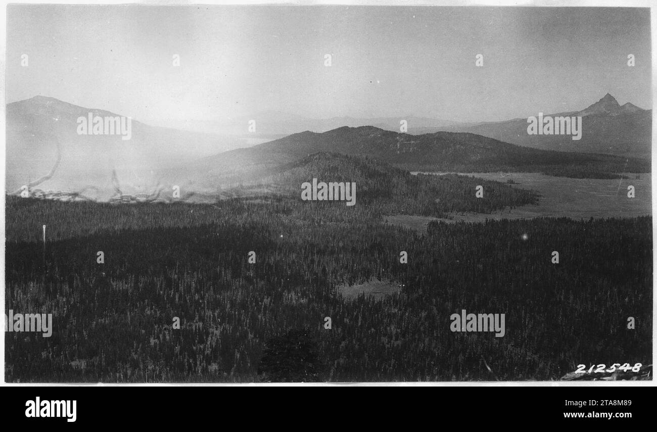 View looks north from Red Cone toward Desert Cone and Desert Ridge. Mt ...