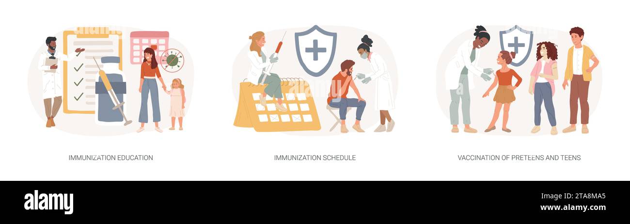 Public health program isolated concept vector illustration set ...
