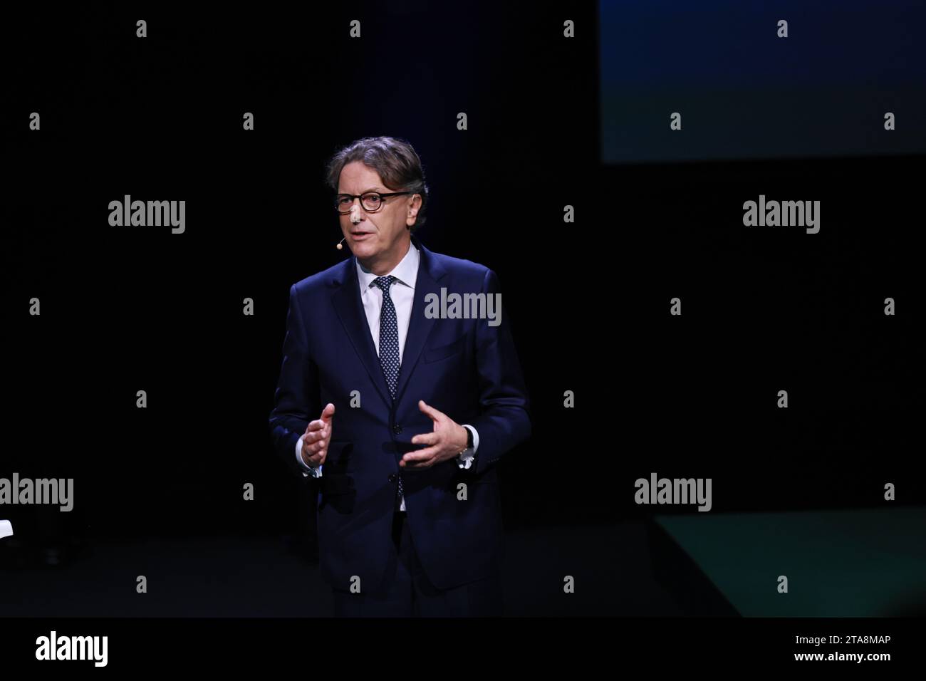 11/29/2023, Berlin, Germany, KfW-CEO Stefan B. Wintels on stage at the ...