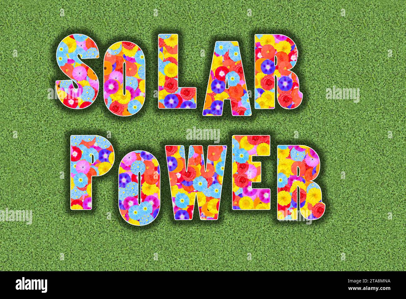 text solar power as symbol for clean energy Stock Photo - Alamy