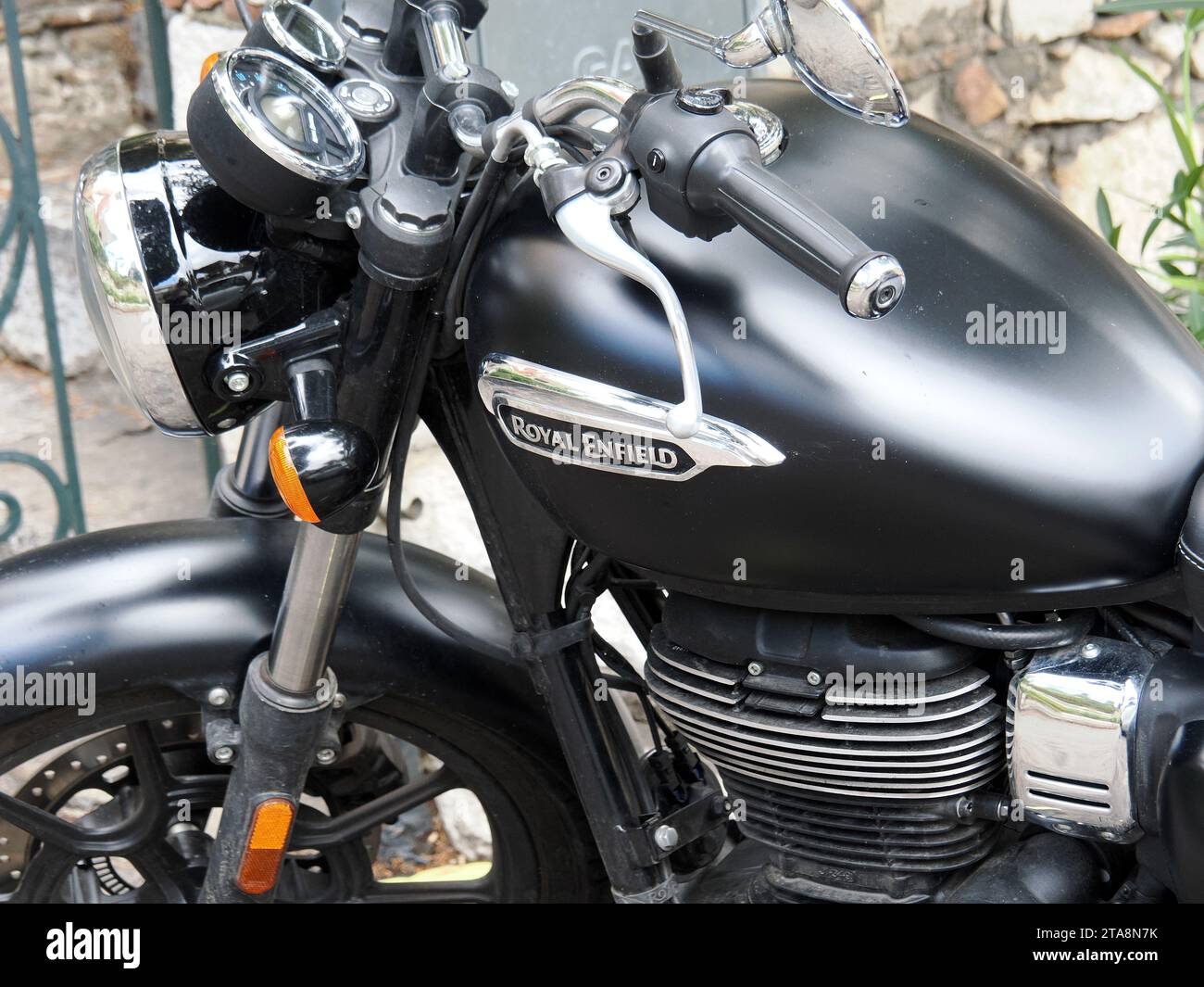 Royal Enfield Meteor 350 motorcycle, Taormina, Messina, Sicily, Sicilia ...