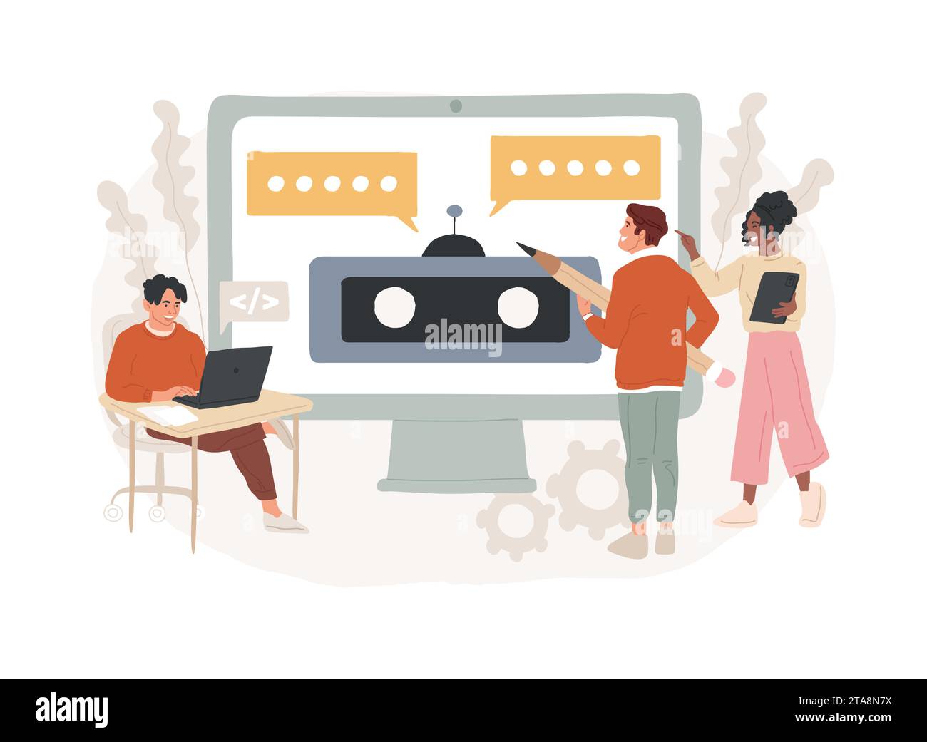 Chatbot App Development Isolated Concept Vector Illustration Chatbot