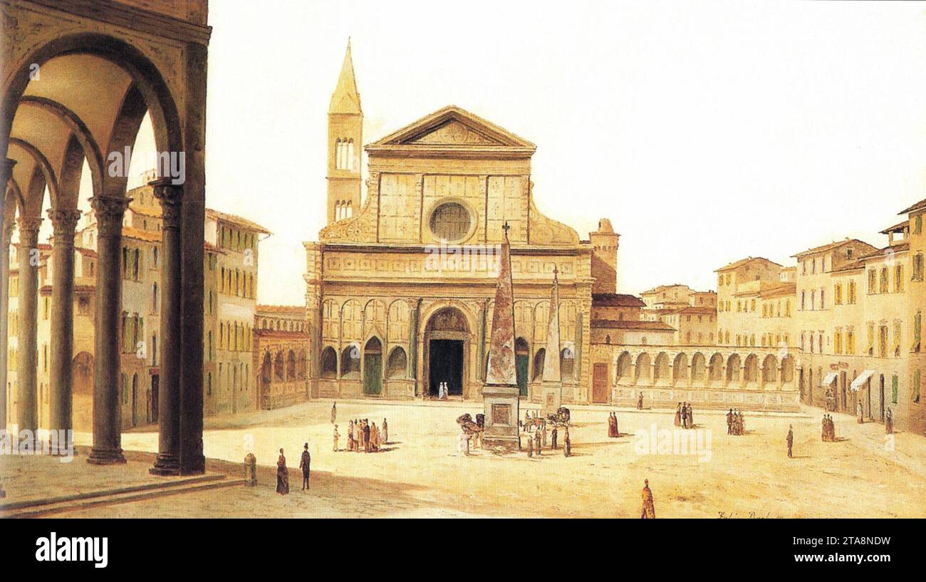 View of Ancient Florence by Fabio Borbottoni 1820-1902 (6 Stock Photo ...