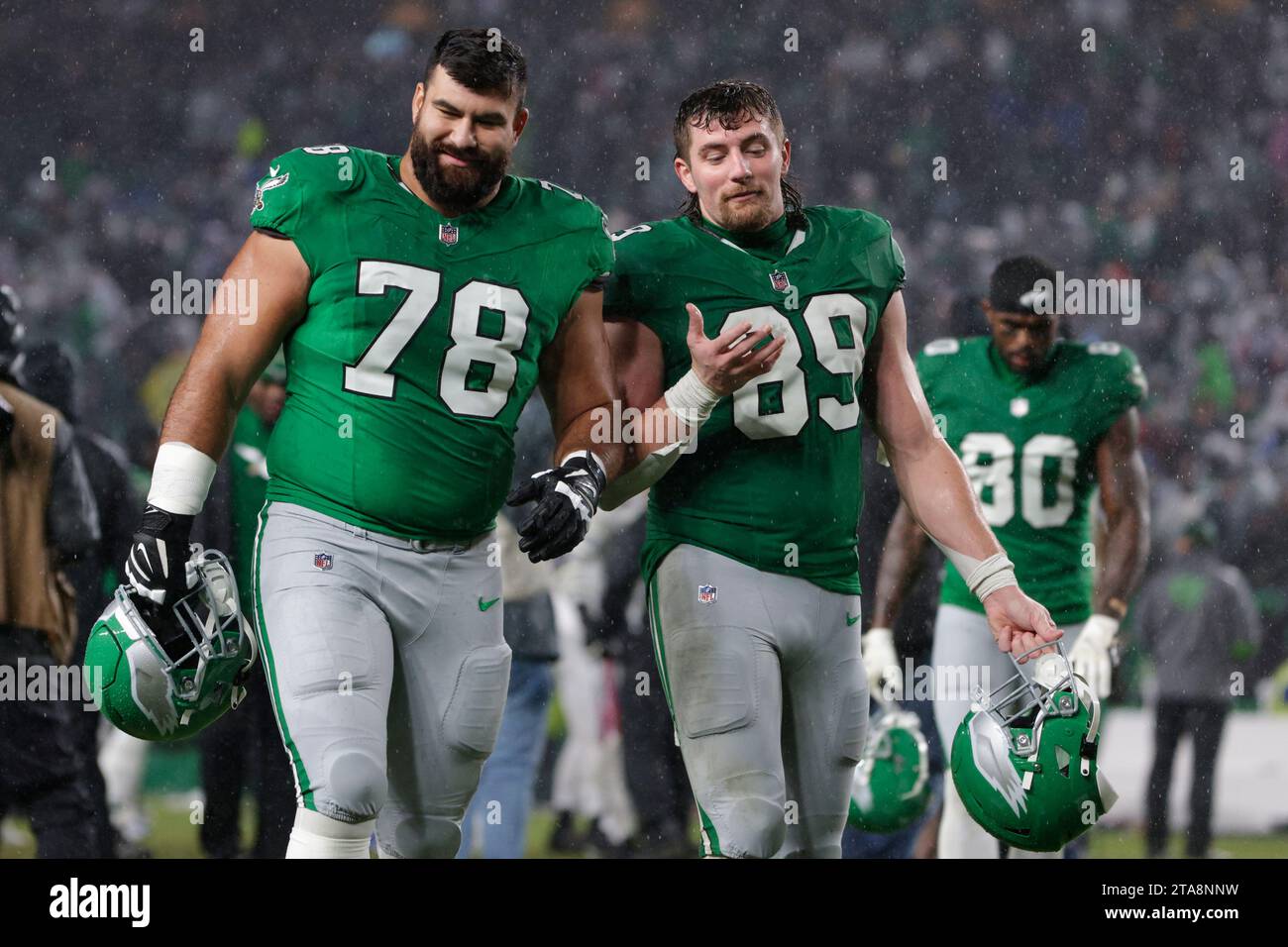 Philadelphia Eagles guard Sua Opeta (78) and tight end Jack Stoll (89 ...