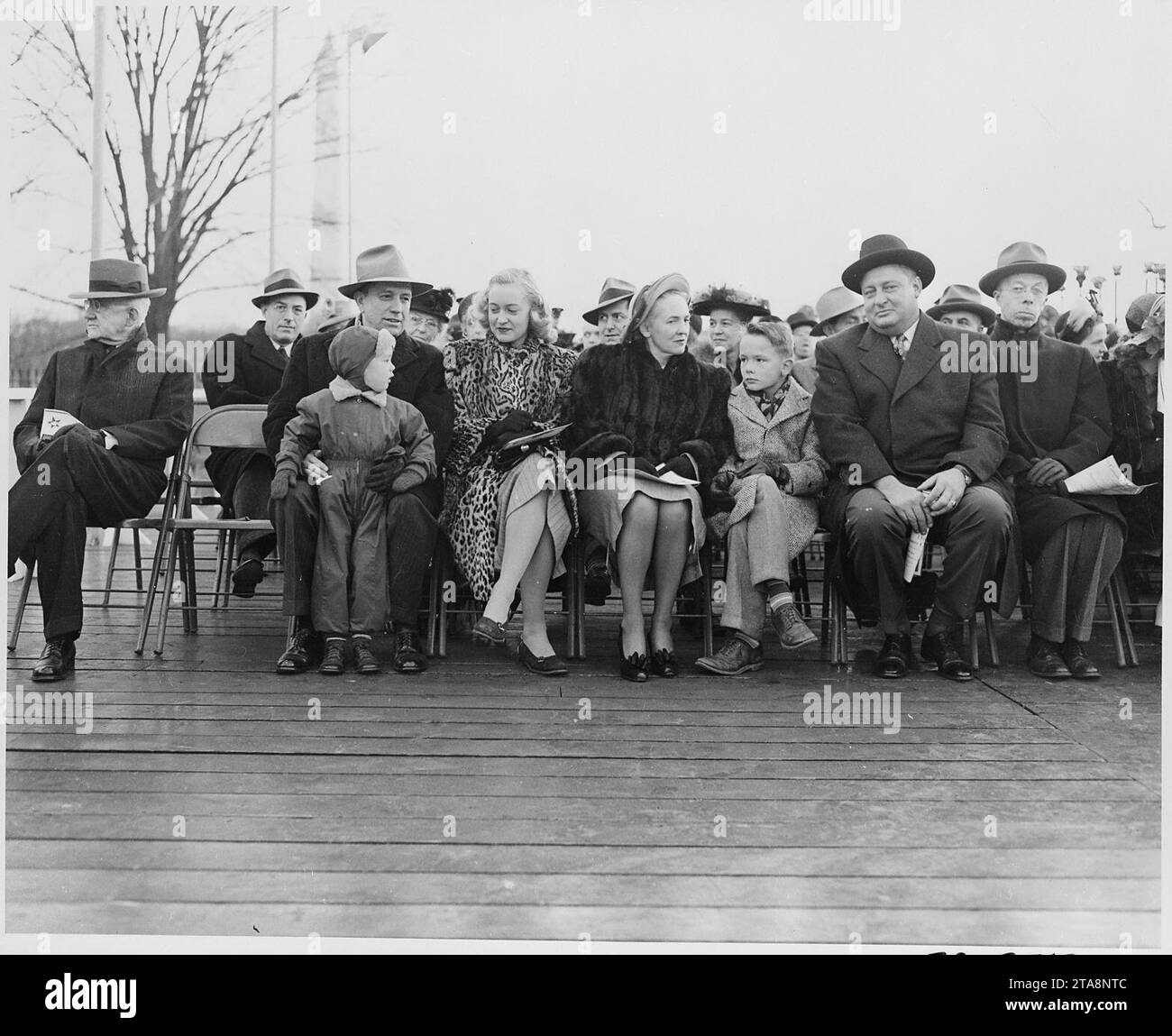 View of audience at the ceremonies for the lighting of the White House ...