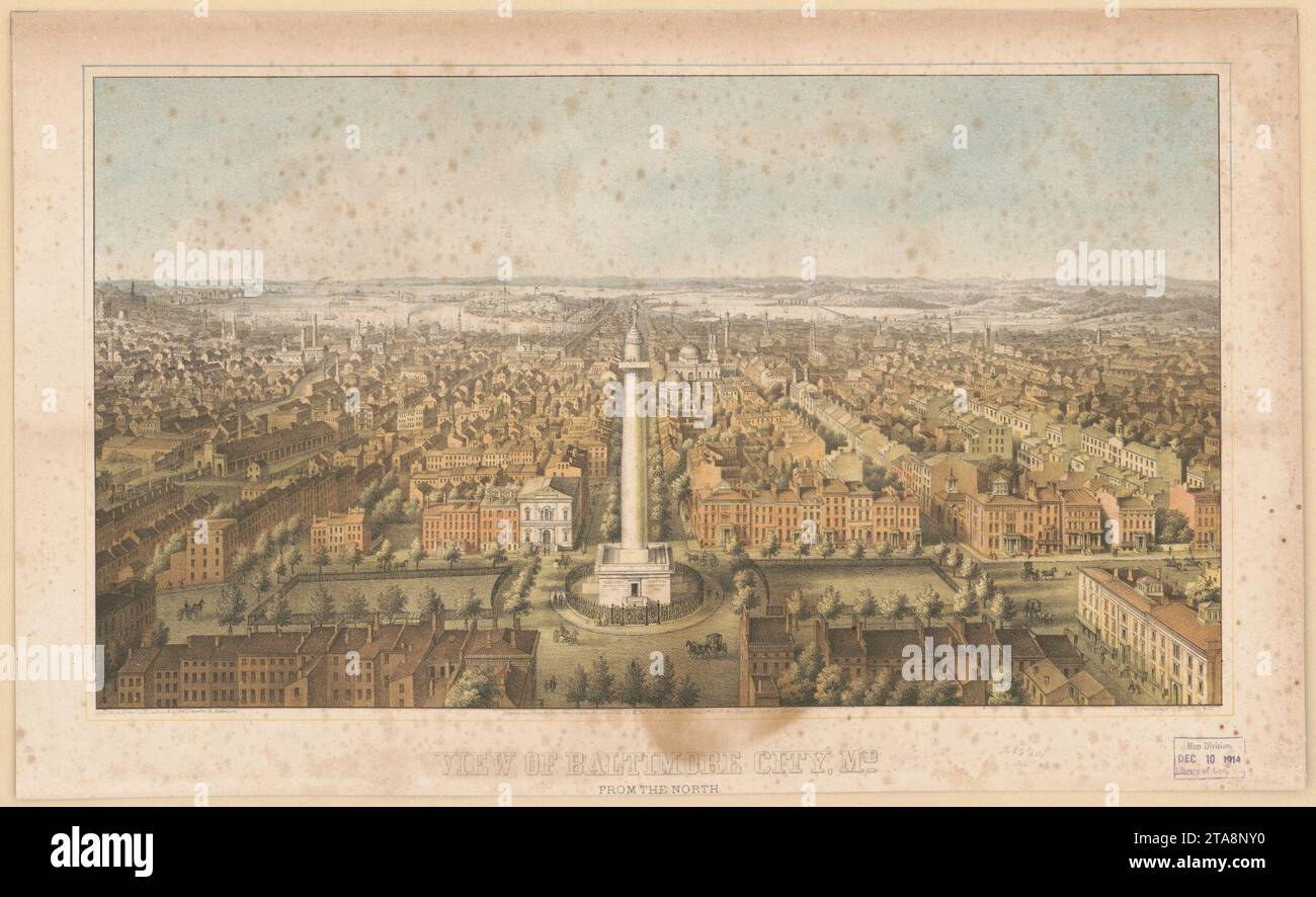 View of Baltimore City, Md., from the North - lith. & print by E ...